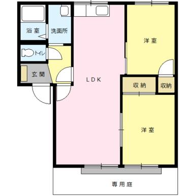 【アットホーム】アーバニティ荏隈 B 102 2LDK（提供元：(有)大幸住研）｜大分市の賃貸アパート[6956403786]