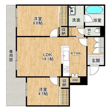 【アットホーム】シャーメゾンシエロ 104 2LDK（提供元：(有)アイユーホーム 小倉店）｜北九州市小倉北区の賃貸マンション[1167867411]