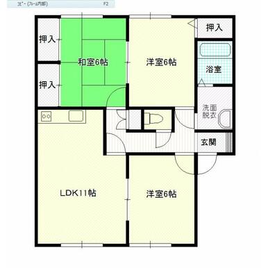 【アットホーム】エクレールシロヤマB 101 3LDK（提供元：(有)城山不動産管理）｜熊本市西区の賃貸アパート[6981222669]
