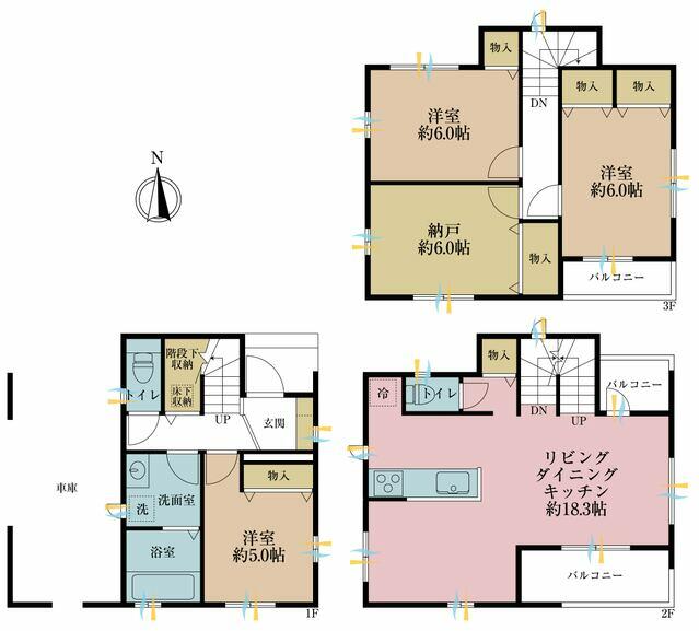 【アットホーム】足立区 扇3丁目（高野駅） 3階建 4LDK[1020445089]足立区の一戸建て（提供元：(株)東宝ハウス城東）｜一軒家・家の購入