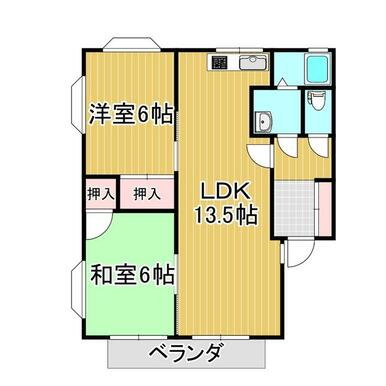 【アットホーム】郡山市 富田町字大徳南 （郡山駅 ） 205 2LDK（提供元：(有)ヤマト・エージェント）｜郡山市の賃貸アパート[6981397428]