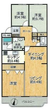 【アットホーム】川越市大字古谷上区分マンション 4階 3SLDK[1068898198]川越市のマンション｜マンション購入の情報