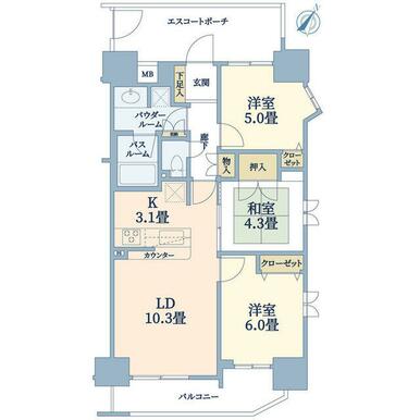 【アットホーム】パークテラス横浜ベイ 504 3LDK（提供元：東急リバブル(株) 横浜センター）｜横浜市西区の賃貸マンション[1095584642]