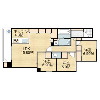 【アットホーム】ビバシティ新大工弐番館 203 3LDK（提供元：(株)トリアングルム）｜長崎市の賃貸マンション[6982497591]