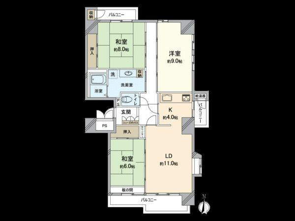 【アットホーム】若葉台団地 4－15号棟 6階 3LDK[1000693491]横浜市旭区の中古マンション｜マンション購入の情報