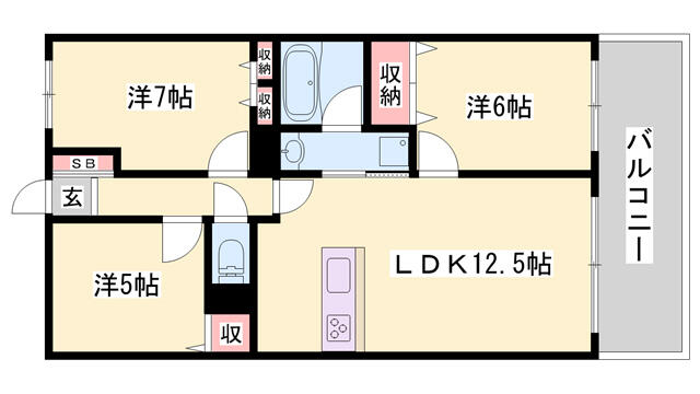 【アットホーム】パレ・ロワイヤル栗山 503 3LDK（提供元：(株)Sumika）｜姫路市の賃貸マンション[1081222686]