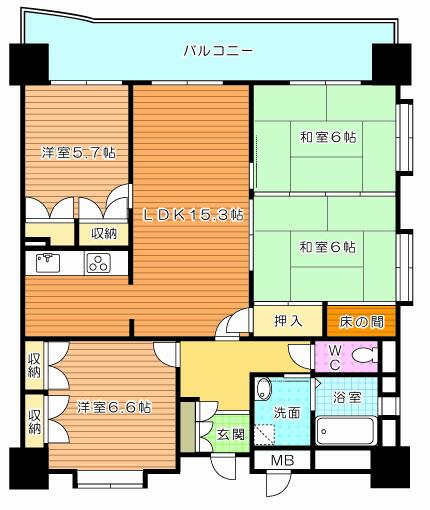 【アットホーム】パレス沖田 303 4LDK[6986092181]北九州市八幡西区の中古マンション｜マンション購入の情報