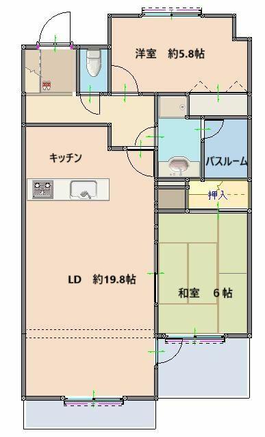【アットホーム】デュオ柏原 302 2LDK[9540778901]福岡市南区の中古マンション｜マンション購入の情報