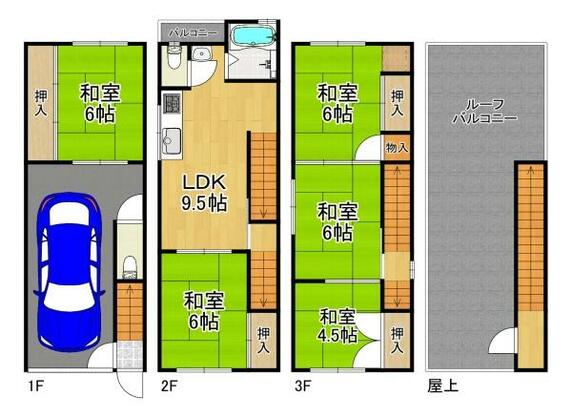 【アットホーム】大阪市港区 田中1丁目（朝潮橋駅） 3階建 5LDK[1106811703]大阪市港区の一戸建て（提供元：センチュリー21 大阪不動産仲介センター(株)）｜一軒家・家の購入