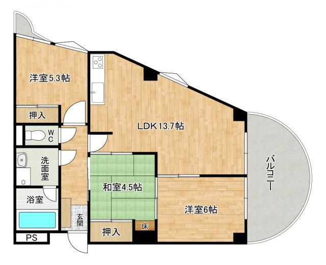 【アットホーム】ステラ田中町 301 3LDK（提供元：賃貸館垂水店 ルークスター(株)）｜神戸市東灘区の賃貸マンション[1086194295]