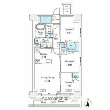 【アットホーム】ロイジェントパークス押上錦糸町 209 3LDK（提供元：アパマンショップ押上店 Apaman Property 株式会社）｜墨田区の賃貸マンション[1165216303]