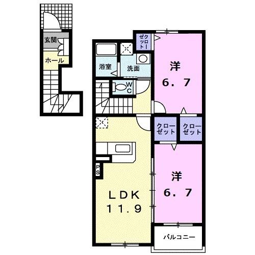 【アットホーム】レジデンス光 205 2LDK（提供元：ホームデマンド）｜沼津市の賃貸アパート[6985140334]
