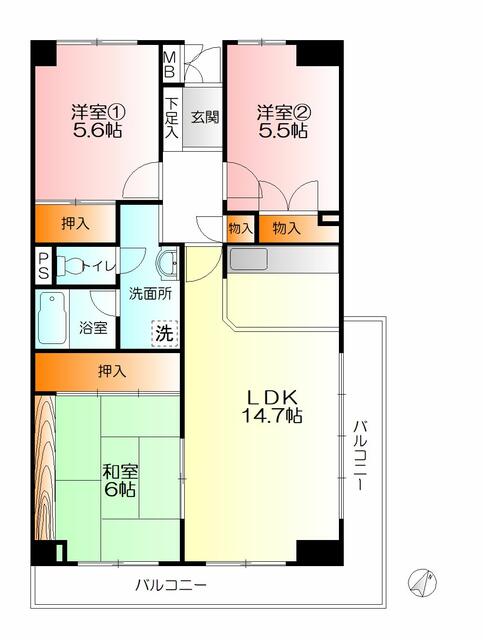 【アットホーム】藤和大秦野ハイタウン 501 3LDK[6987275119]秦野市のマンション｜マンション購入の情報