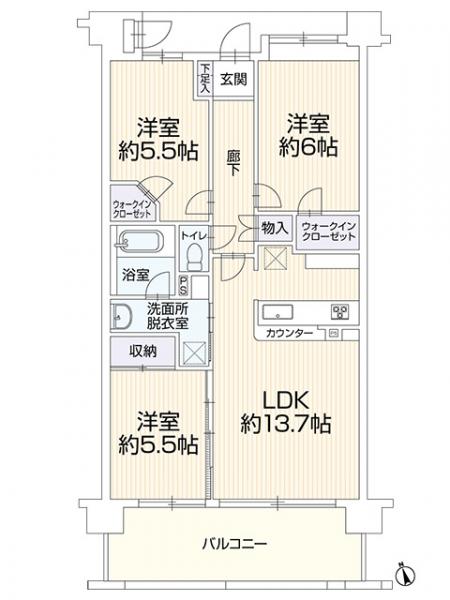 【アットホーム】サンクレイドル湘南平塚 210 2階 3LDK[1171530605]平塚市のマンション｜マンション購入の情報