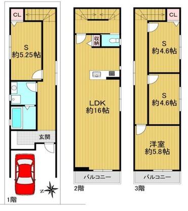 【アットホーム】大阪市都島区 都島中通3丁目（京橋駅） 3階建 1SLDK[1103816403]大阪市都島区の一戸建て（提供元：センチュリー21 (株)ラヴィットハウス）｜一軒家・家の購入
