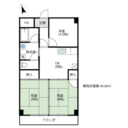 【アットホーム】六日町グーリンハイツ 206 3DK[6985123433]山形市のマンション｜マンション購入の情報
