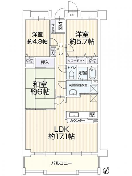 【アットホーム】ロイヤルマンション緑丘II 403 4階 3LDK[1170404205]岡崎市の中古マンション｜マンション購入の情報