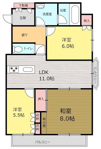 【アットホーム】アーバンタワー麻里布 305 3LDK[1078618989]岩国市のマンション｜マンション購入の情報