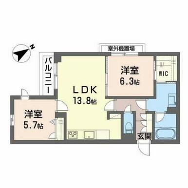 【アットホーム】Eclant舟橋今町 202 2LDK（提供元：ミニミニFC富山南店 (株)沢井エステートサービス）｜富山市の賃貸マンション[1030025286]