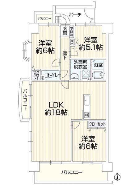 【アットホーム】ダイアパレスシャトーヴュー萱町 201 2階 3LDK[1039335383]松山市の中古マンション｜マンション購入の情報