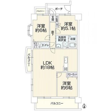 【アットホーム】ダイアパレスシャトーヴュー萱町 201 2階 3LDK[1039335383]松山市の中古マンション｜マンション購入の情報
