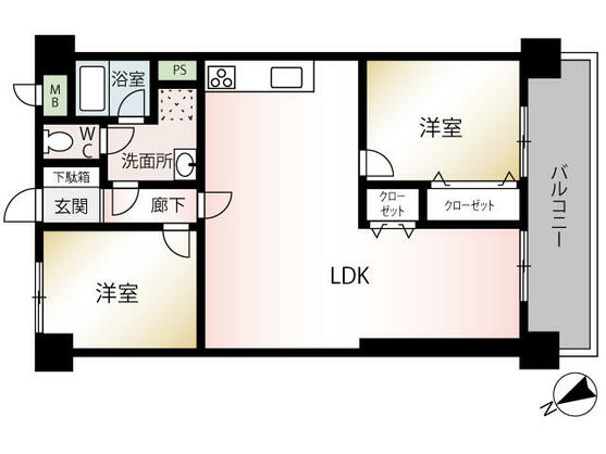 【アットホーム】ウイング本町 202号 2LDK[6985383159]大牟田市のマンション｜マンション購入の情報