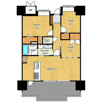 【アットホーム】エイルマンション武蔵ヶ丘 705 3LDK（提供元：作州不動産(株) 熊本支店）｜熊本市北区の賃貸マンション[6983652170]