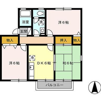 【アットホーム】コーアカク B棟 201 3DK（提供元：アパマンショップ大分南店 プロパティワコー 株式会社）｜大分市の賃貸アパート[1128181006]