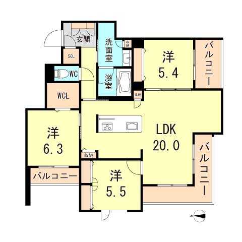 【アットホーム】SEAVE夙川 402 3LDK（提供元：シティネット(株) ミニミニFC阪神西宮店）｜西宮市の賃貸マンション[1145052303]