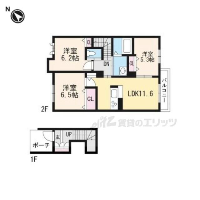 【アットホーム】ラテール平城A 201 3LDK（提供元：(株)エリッツ 西大寺店）｜奈良市の賃貸アパート[1037321288]
