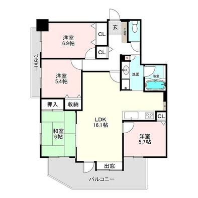 【アットホーム】クレアドール神水ガーデン 5階 4LDK[6986233501]熊本市中央区のマンション｜マンション購入の情報