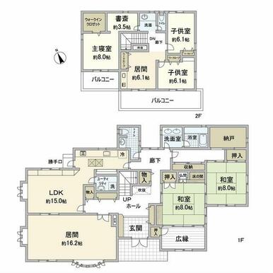 【アットホーム】北九州市若松区 青葉台南2丁目 2階建 7LDK[1084386297]北九州市若松区の中古一戸建て（提供元：(株)ミクニ 八幡センター）｜一軒家・家の購入