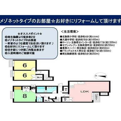 【アットホーム】生駒みなみ野台タウンハウス 1階～2階部分 3LDK[6978181104]生駒市の中古マンション｜マンション購入の情報